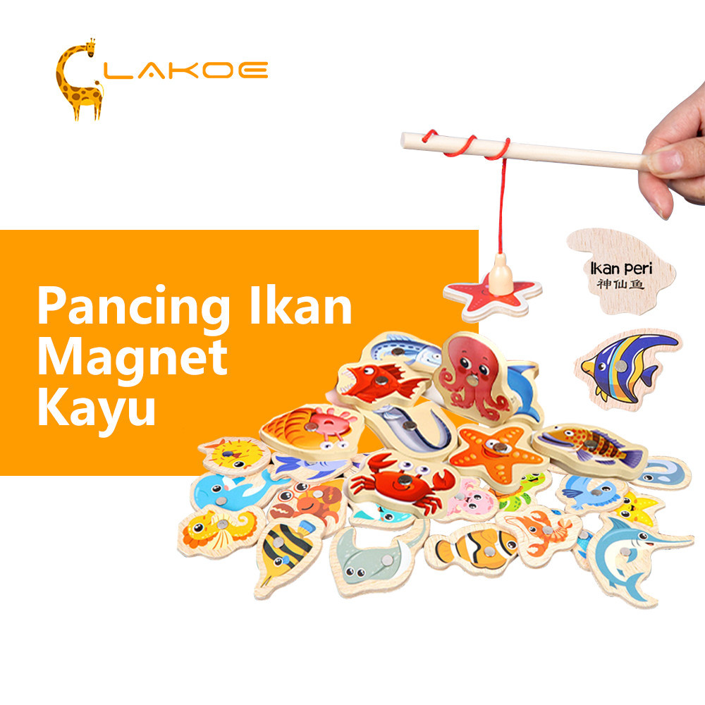 Jual LAKOEOFFICIALMALL Mainan Edukasi Mancing Ikan Magnet Anak Pancing ...