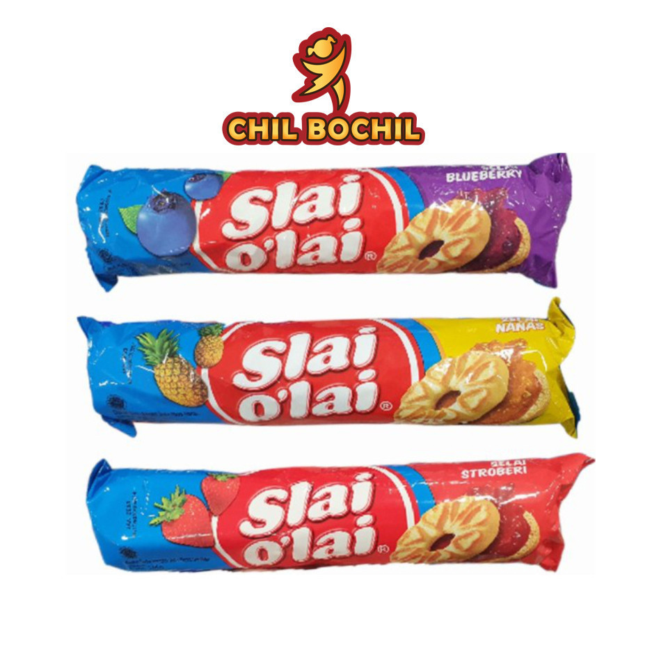 Jual BISKUIT SLAI OLAI 128 GRAM - RASA STROBERI & BLUEBERRY & NANAS ...