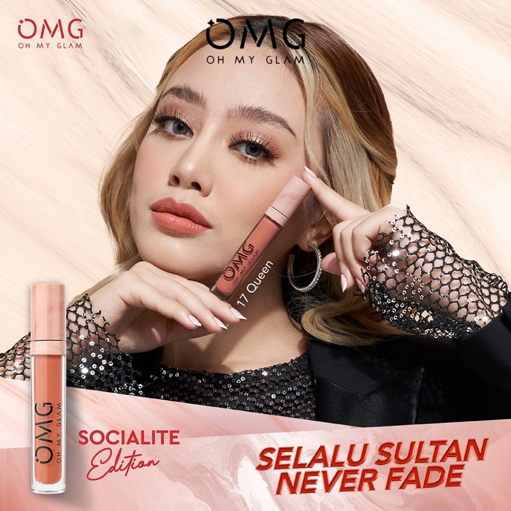 Jual OMG Oh My Glam Matte Kiss Lip Cream Socialite Edition | | Shopee ...