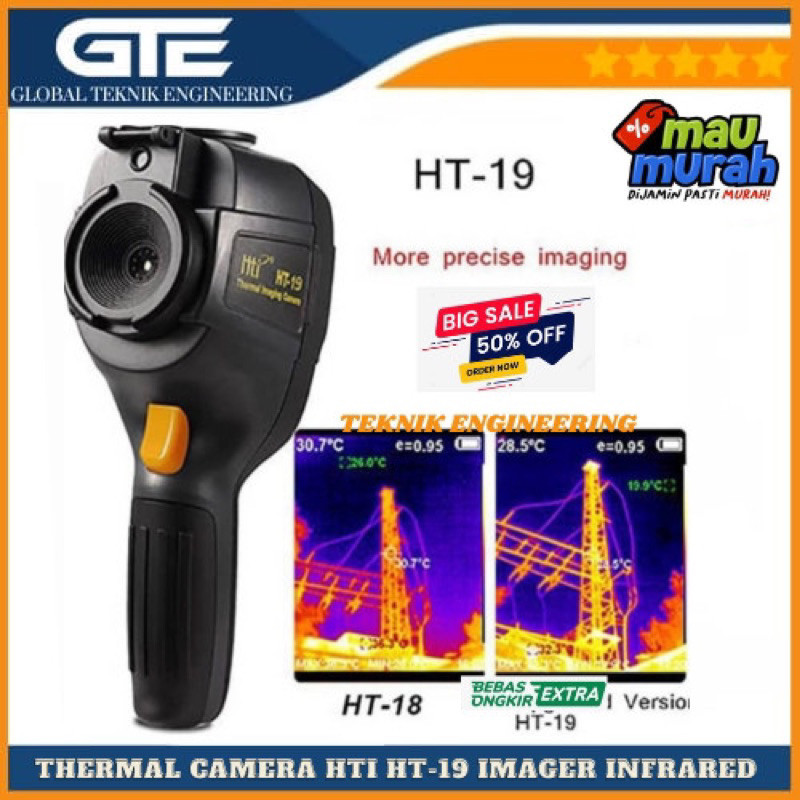 Jual Thermal Camera HTI HT-19 Imager Infrared Thermometer HT19 IR Gun ...