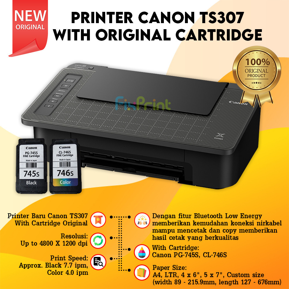 Jual Printer Canon Pixma TS307 TS-307 WiFi Borderless Garansi | Shopee Indonesia