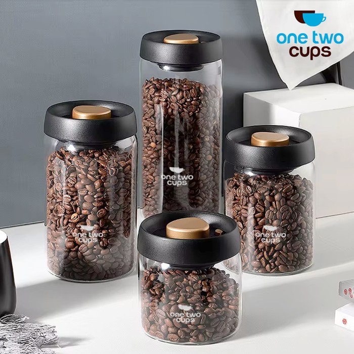 Jual Toples Kaca Jar Vacuum Kedap Udara Tempat Penyimpanan Beans ...