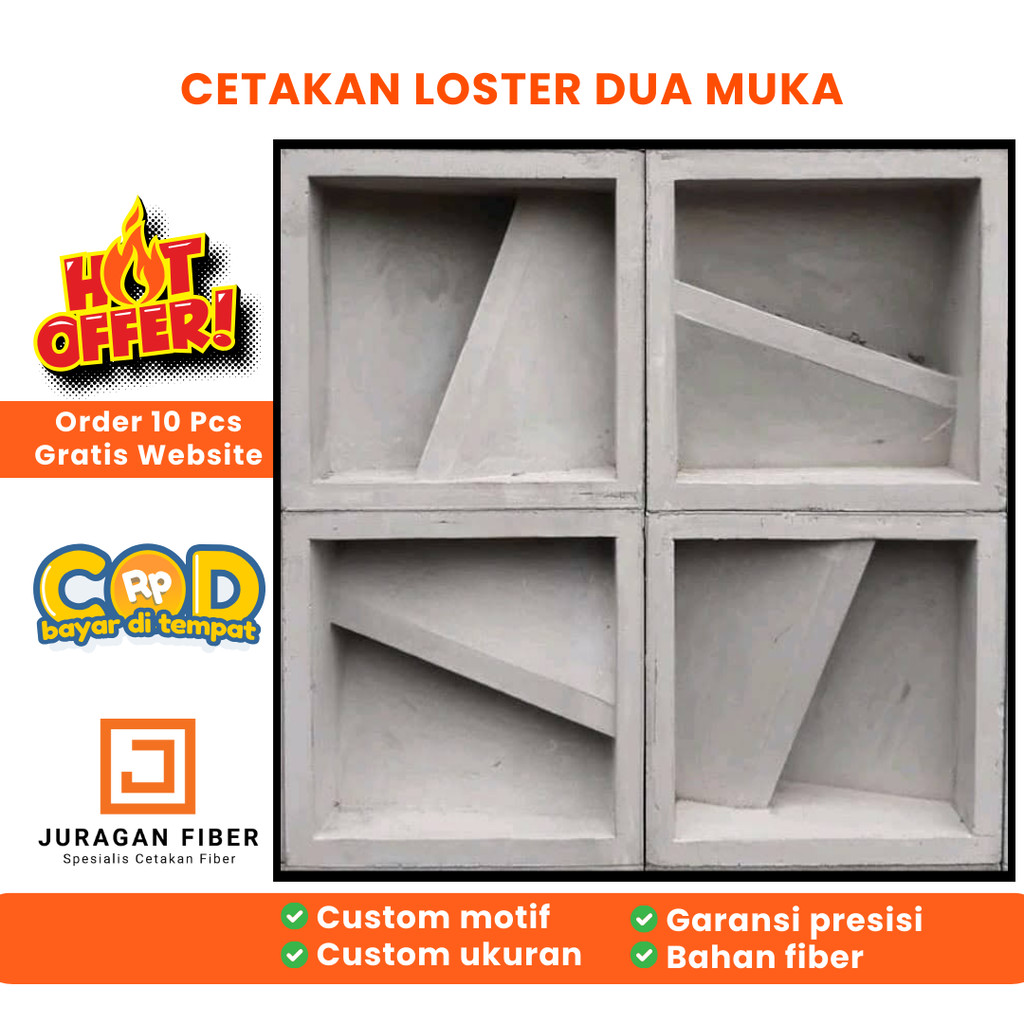 Jual Cetakan Roster Jalusi Diagonal Ukuran 20 x 20 cm Tebal 10 cm ...