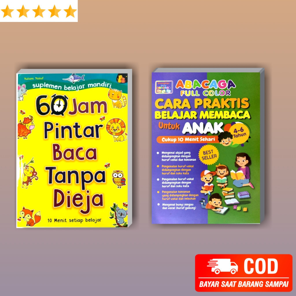 Jual Paket 2 Buku 60 Jam Pintar Baca Tanpa Dieja & Abacaga Cara Praktis ...