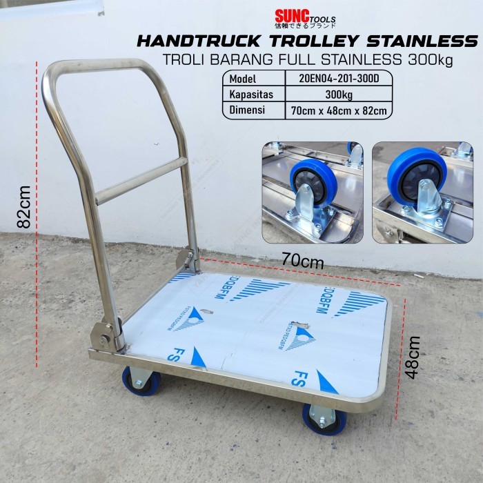 Jual Troli Barang Trolli Stainless Handtruck Trolley Troly 300kg WOIRX ...
