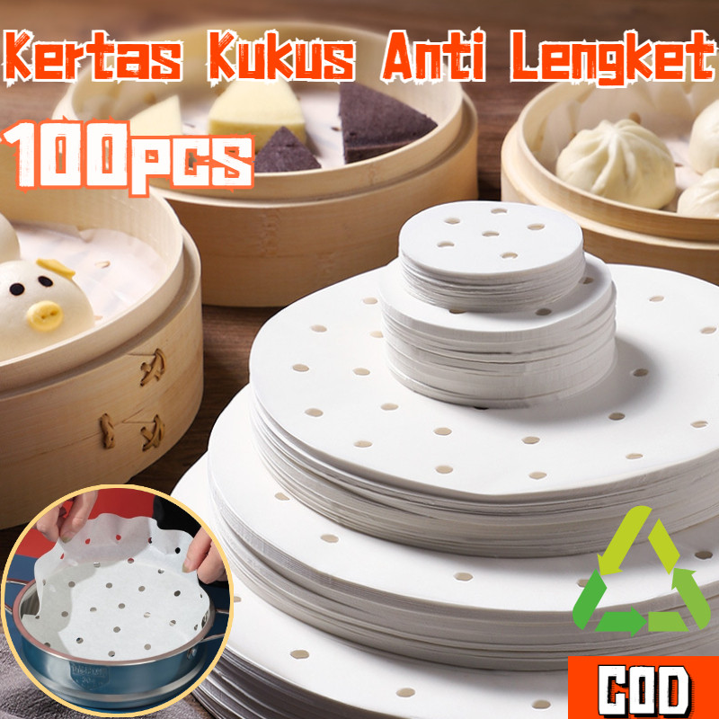 Jual 【100pcs】 Kertas Alas Dimsum/Kertas Minyak Kue/non-stick Air Fryer ...