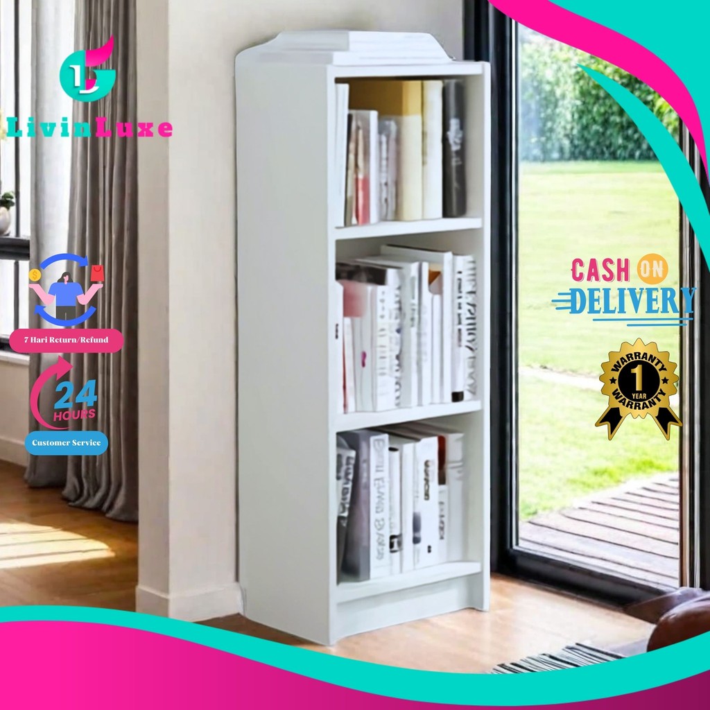 Jual LivinLuxe - Lemari Buku Rak Lantai Kabinet Susun Serbaguna Modern ...