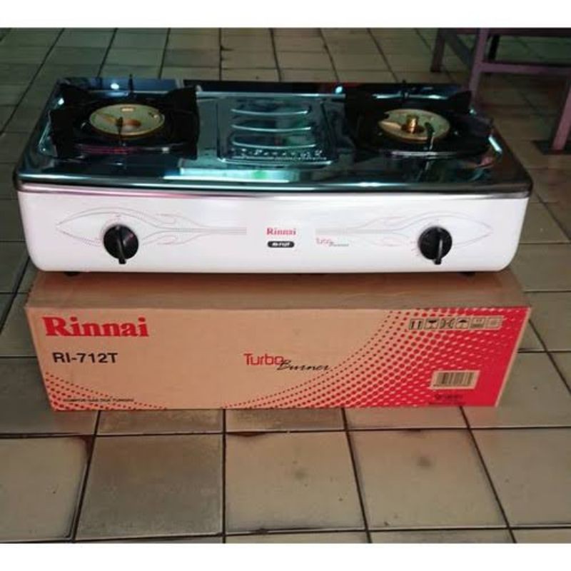 Jual Kompor Gas RINNAI 2 tungku RI 712T Api Turbo Stainless Steel ...