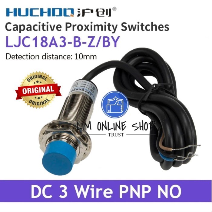 Jual LJC18A3-B-Z-BY SENSOR PROXIMITY KAPASITIF PNP NO DC 6-36V NORMALY OPEN M18 CAPACITIVE ...