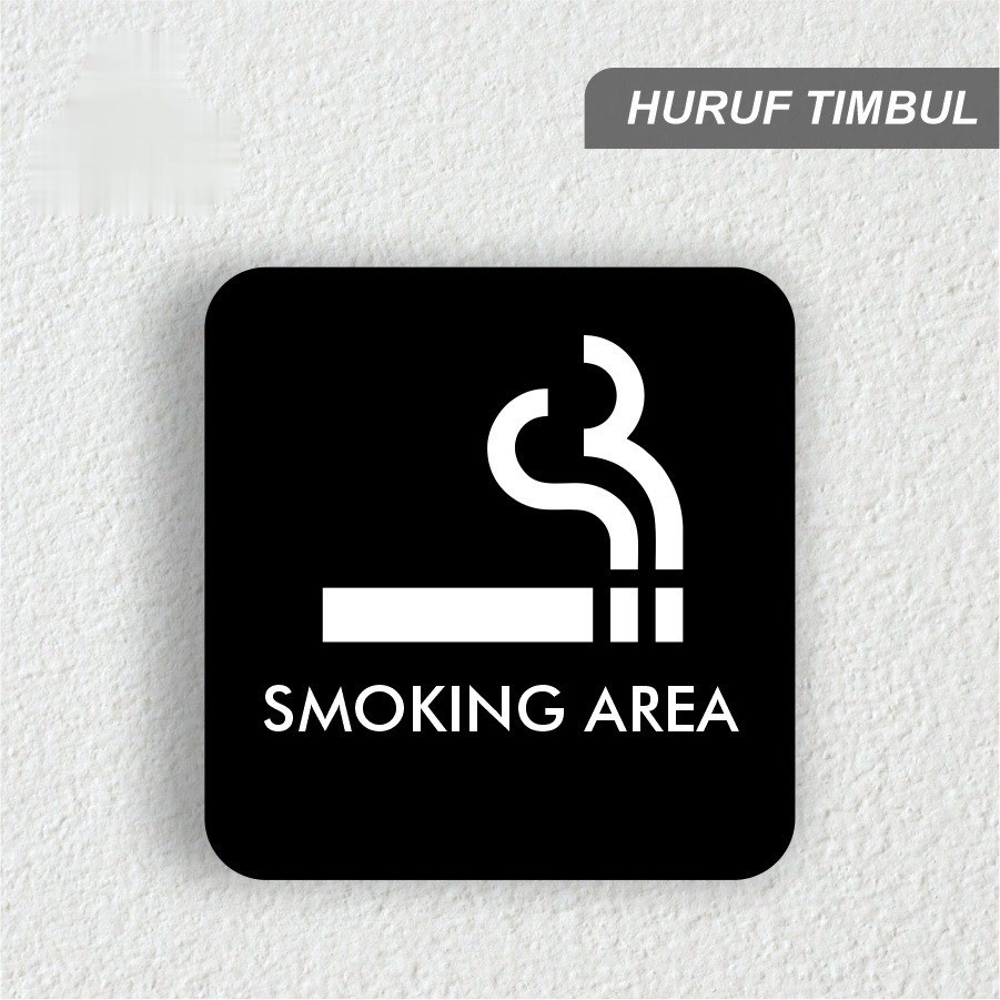 Jual Sign Board Smoking Area Akrilik Timbul / Papan Area Merokok ...