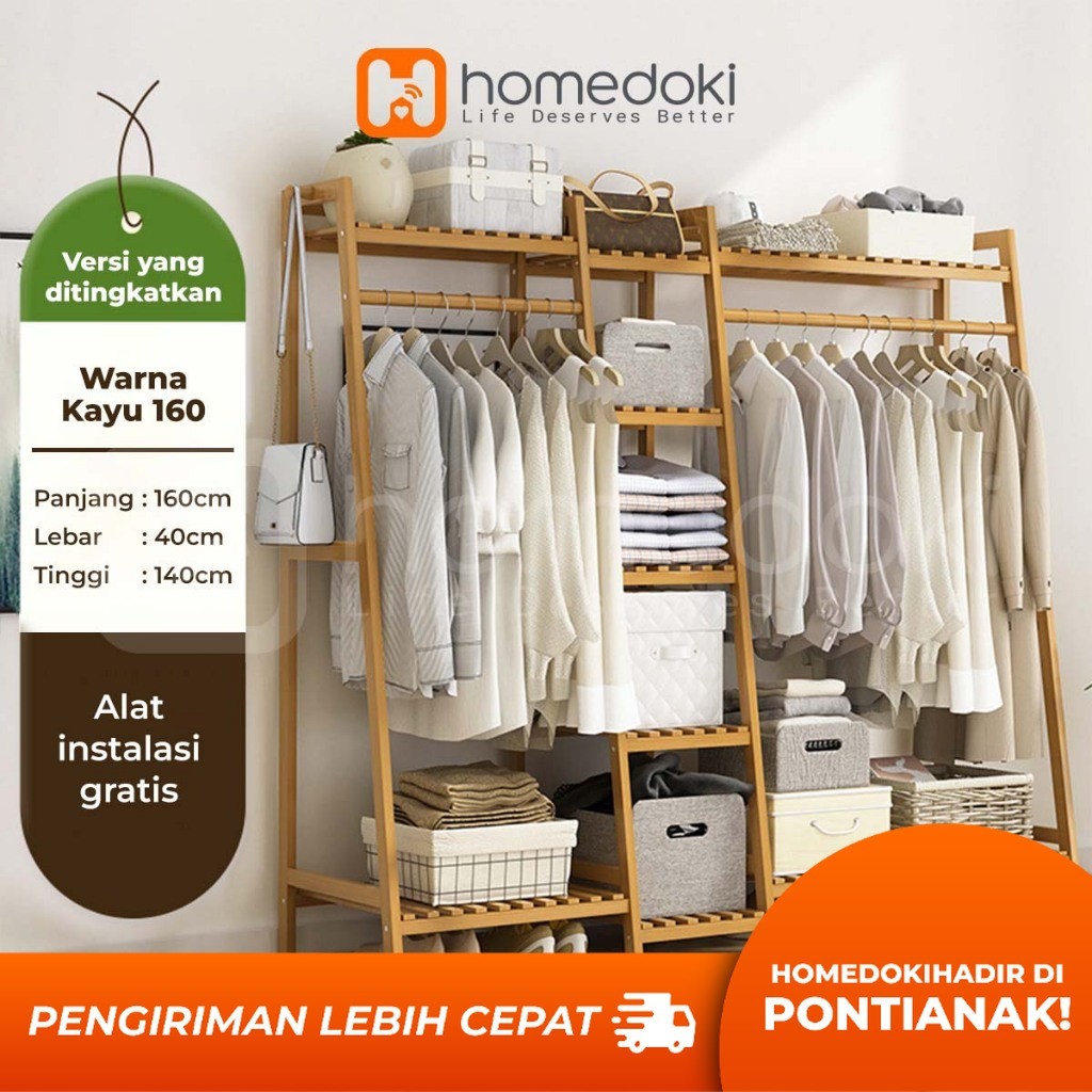 Jual Homedoki Rak Gantungan Baju / Rak Baju / Stand Hanger / Rak Susun ...