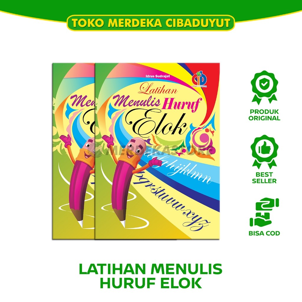 Jual Latihan Menulis Huruf Elok | Buku Belajar Menulis Huruf Tegak ...