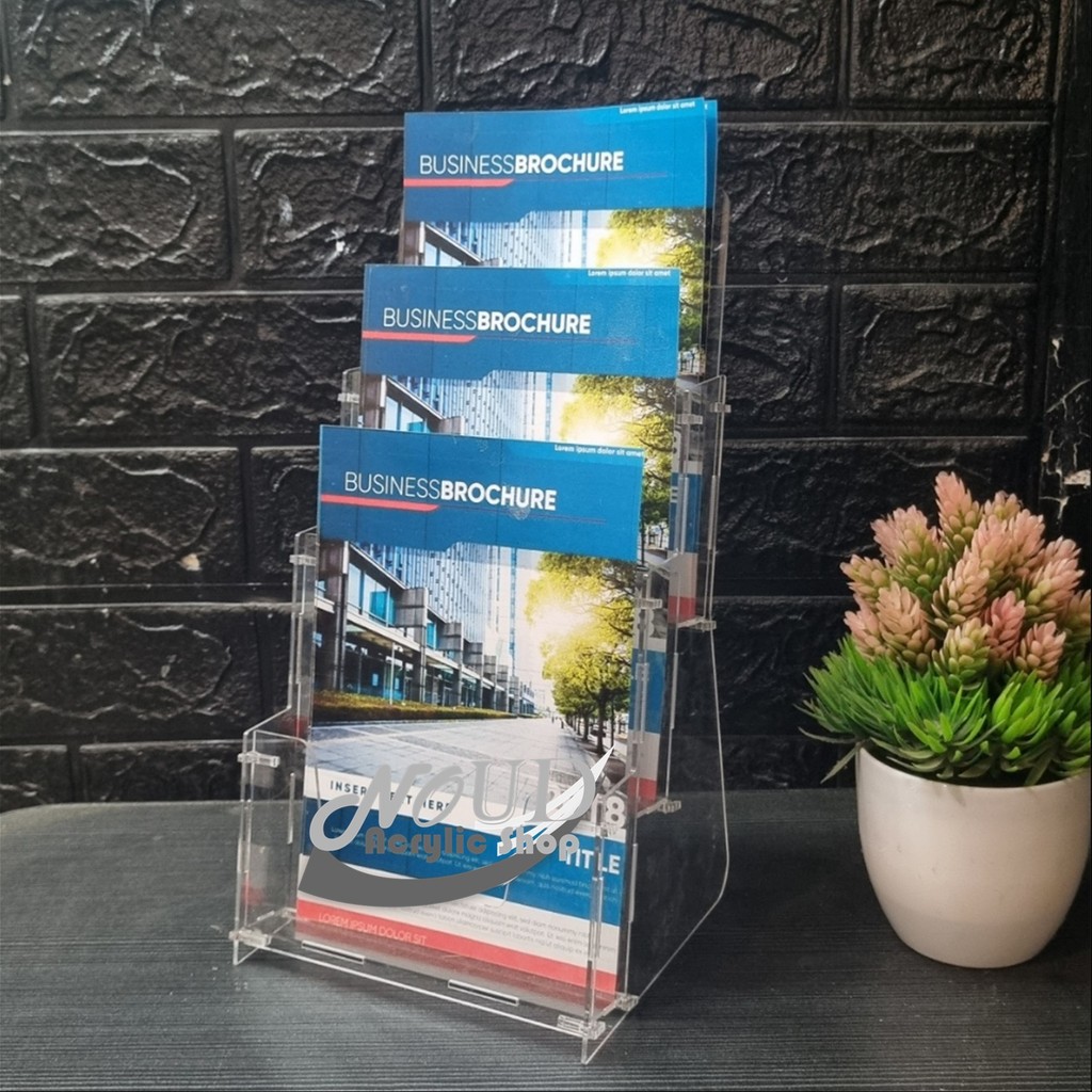 Jual Tempat brosur Akrilik 3 Susun / Acrylic standing leaflet | Shopee ...