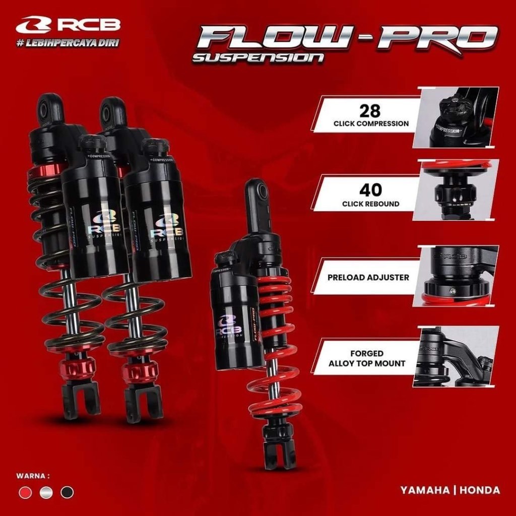 Jual Shockbreaker RCB FLOW PRO PREMIUM S BLACK SERIES AS GOL BEAT MIO ...
