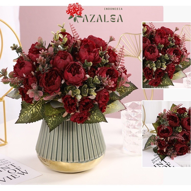 Jual AZALEA - Bouquet bunga P51 RongHua Artifisial Dekorasi | Shopee ...