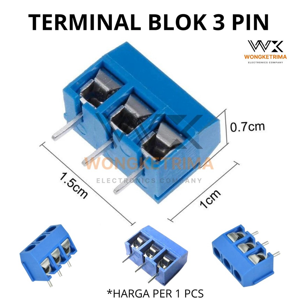 Jual TERMINAL BLOK 3 PIN SKRUP SCREW PCB BLOCK 3P PITCH 5MM CABLE ...