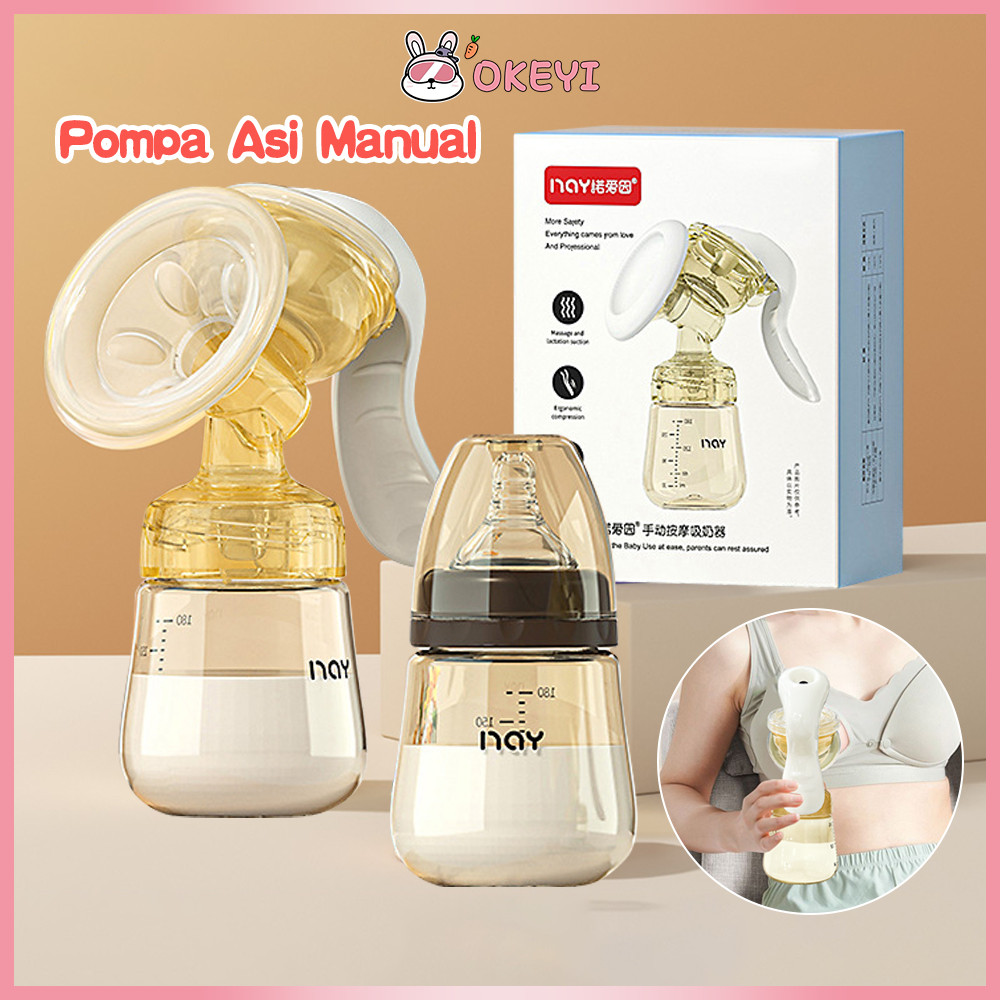 Jual OKEYI Pompa Asi Manual Silikon Nano Breast Pump Alat Pumping Asi ...