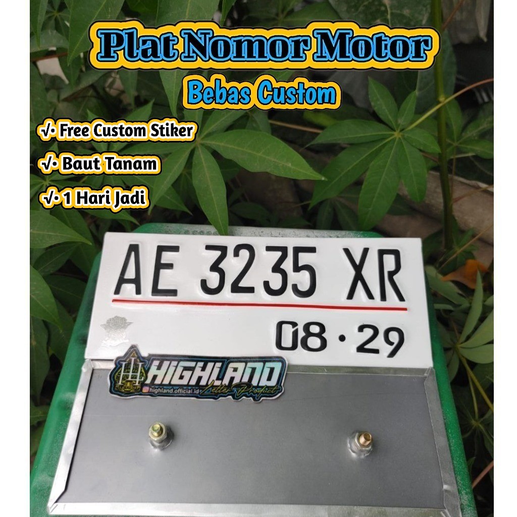 Jual Variasi motor CUSTOM Stiker PLAT NOMOR baut tanam FREE LIST STIKER ...
