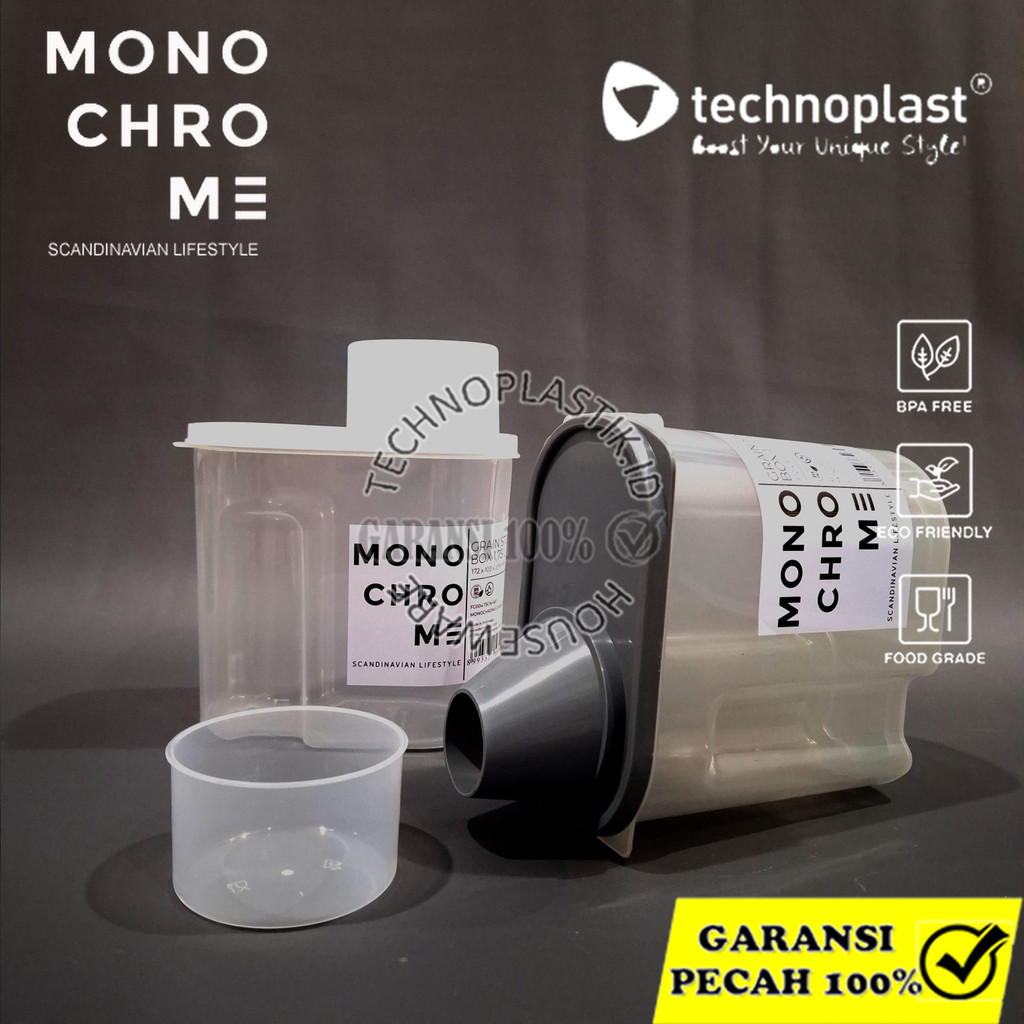 Jual TECHNOPLAST Monochrome Grain Storage 1,75L | Tempat Penyimpanan ...
