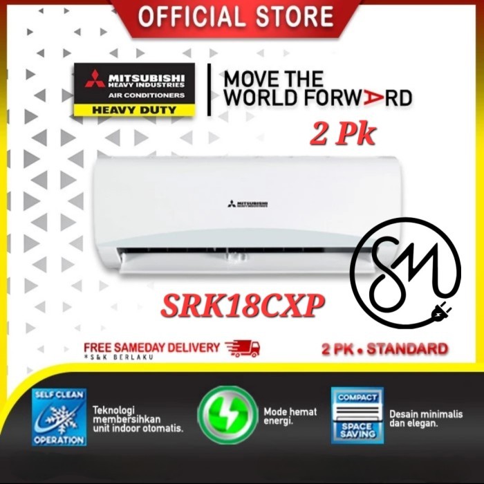 Jual AC Mitsubishi 2 pk SRK18CXP Heavy Industries SRK 18 CXP Freon R410 | Shopee Indonesia