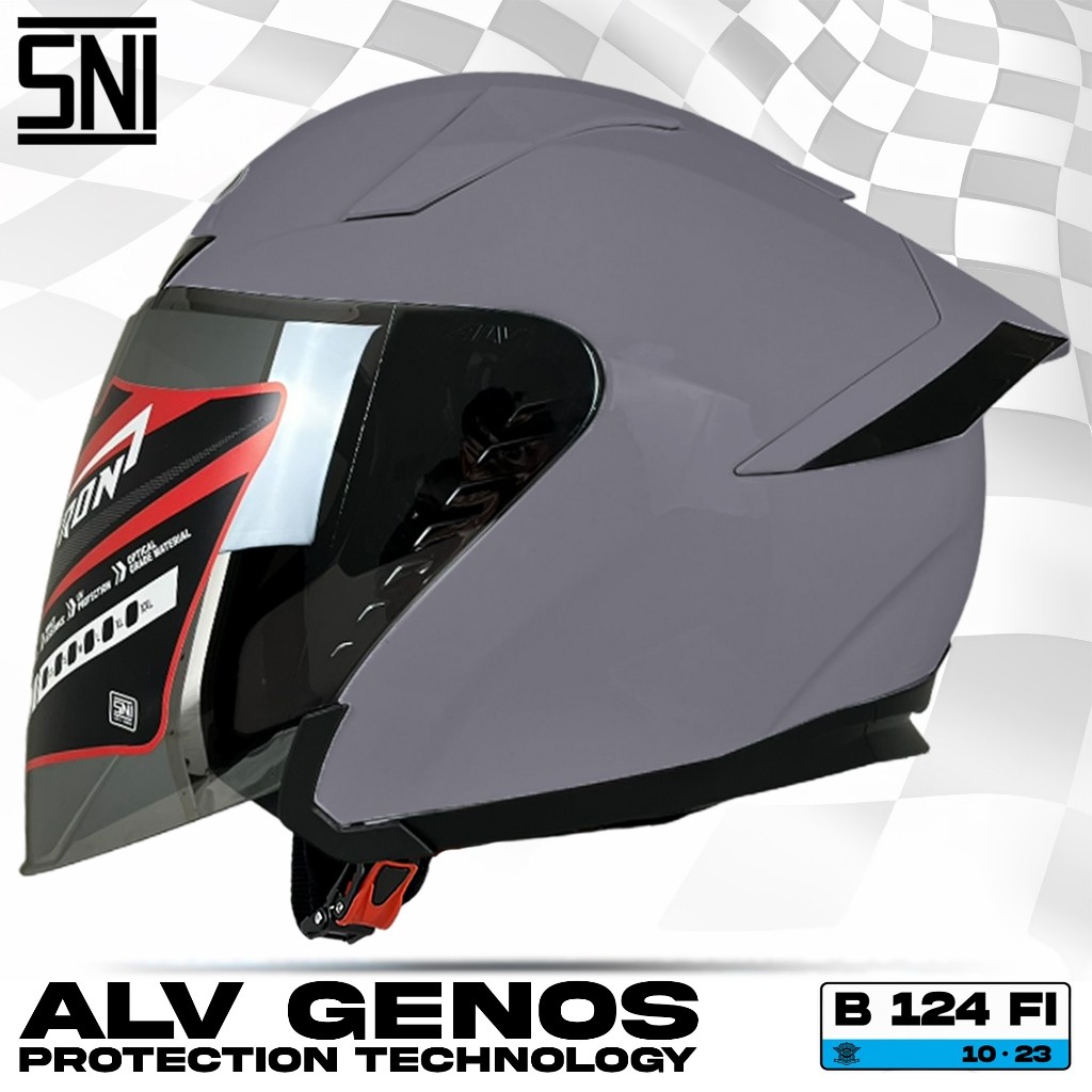 Jual ALV GENOS GORILA GREY VERSI BASIC | Helm Half Face Premium Untuk ...