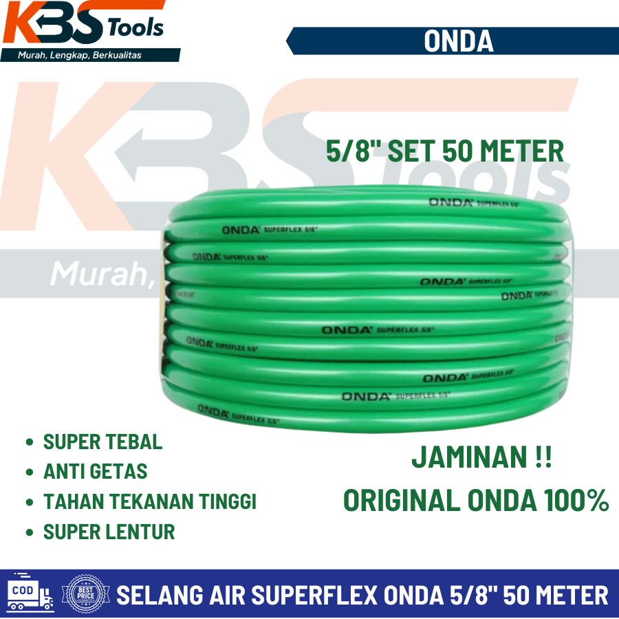 Jual ONDA Selang Air Super Elastis Tebal Superflex 5/8" 50 Meter ORIGINAL | Shopee Indonesia