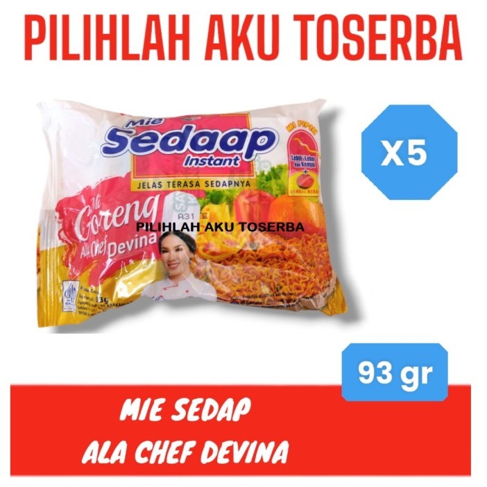 Jual Mie Instant MIE SEDAAP GORENG ALA CHEF DEVINA - ( HARGA 5 PCS ...