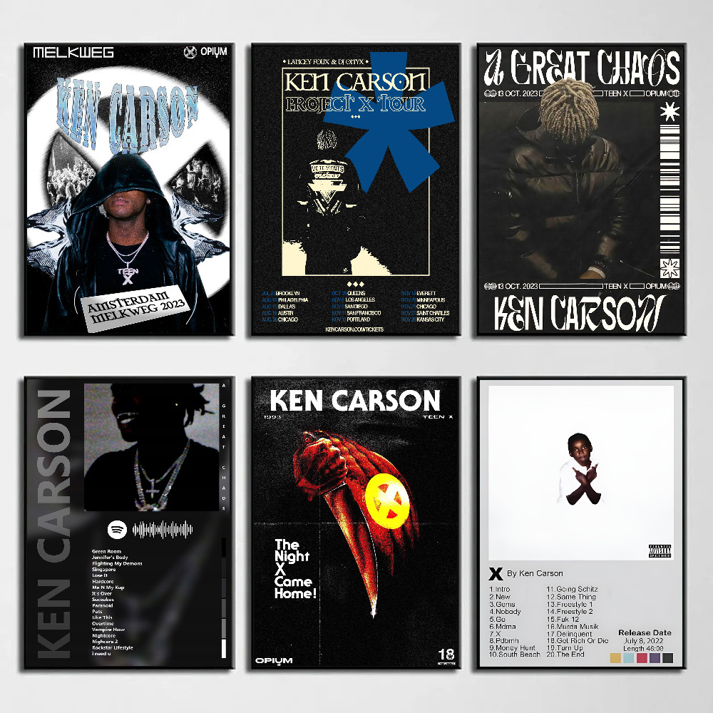 Jual K-Ken C-Carson Rapper Poster Self-adhesive Art Waterproof Paper ...