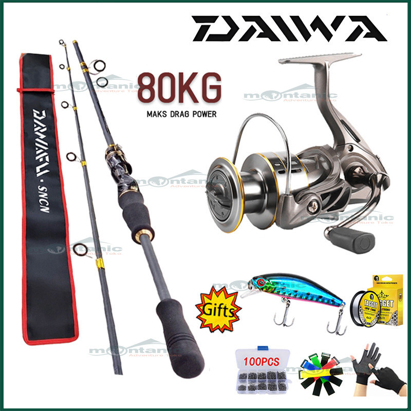 Jual DAIWA Joran pancing Set 1.65-2.7M Fishing Rod with 5.2:1 Reel ...