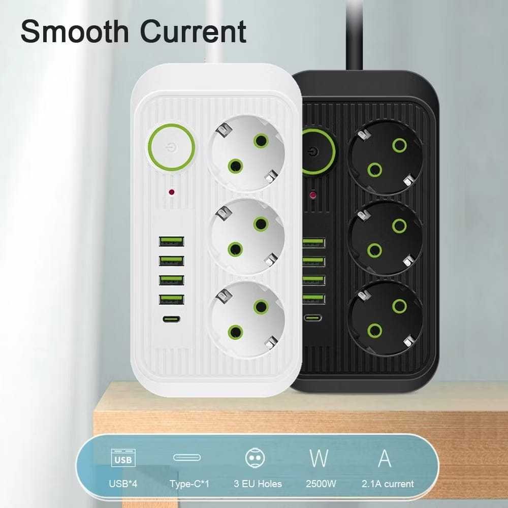 Jual Stop Kontak Power Socket USB Charger 2500W Kabel Terminal Listrik ...
