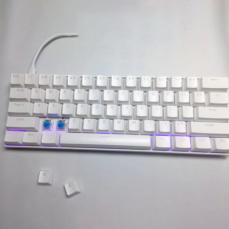 Jual Spanish wired mechanical keyboard mini computer white 60% with ñ ...