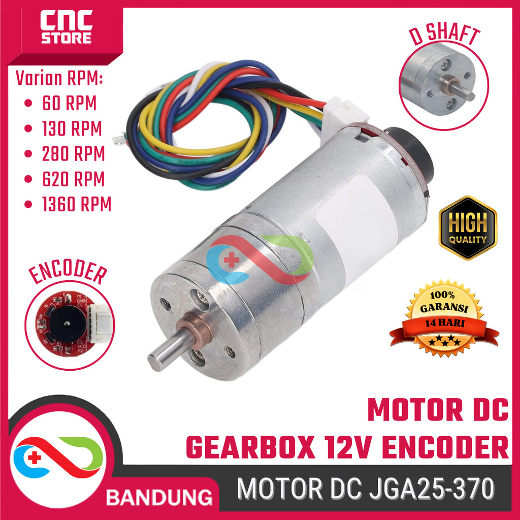 Jual Motor DC JGA25-370 12V Gearbox – Torsi Besar + Disc Encoder untuk Robot & Otomatisasi ...