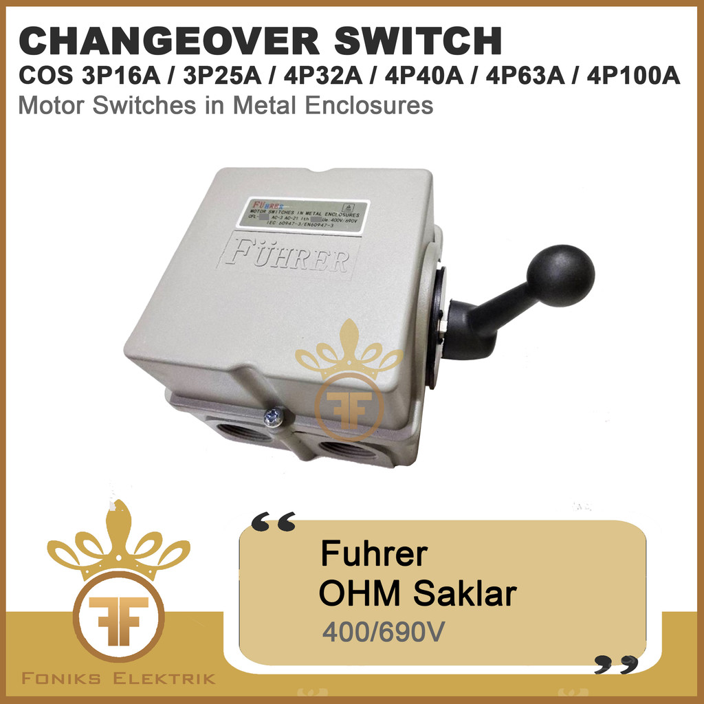 Jual CHANGE OVER SWITCH / COS / OHM SAKLAR FUHRER (16A/ 25A / 32A / 40A ...