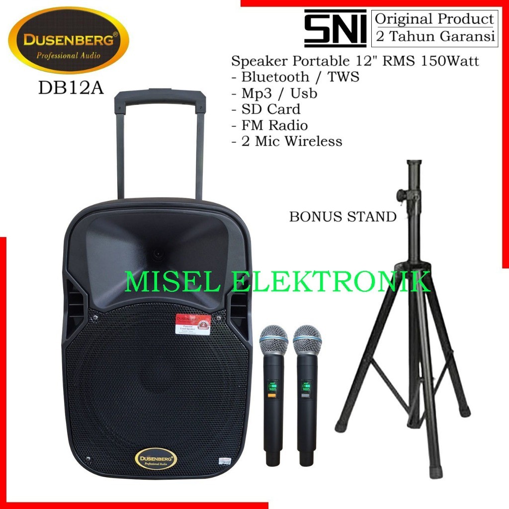 Jual Dusenberg DB12A Speaker Portable Wireless Meeting 12 Inch USB ...