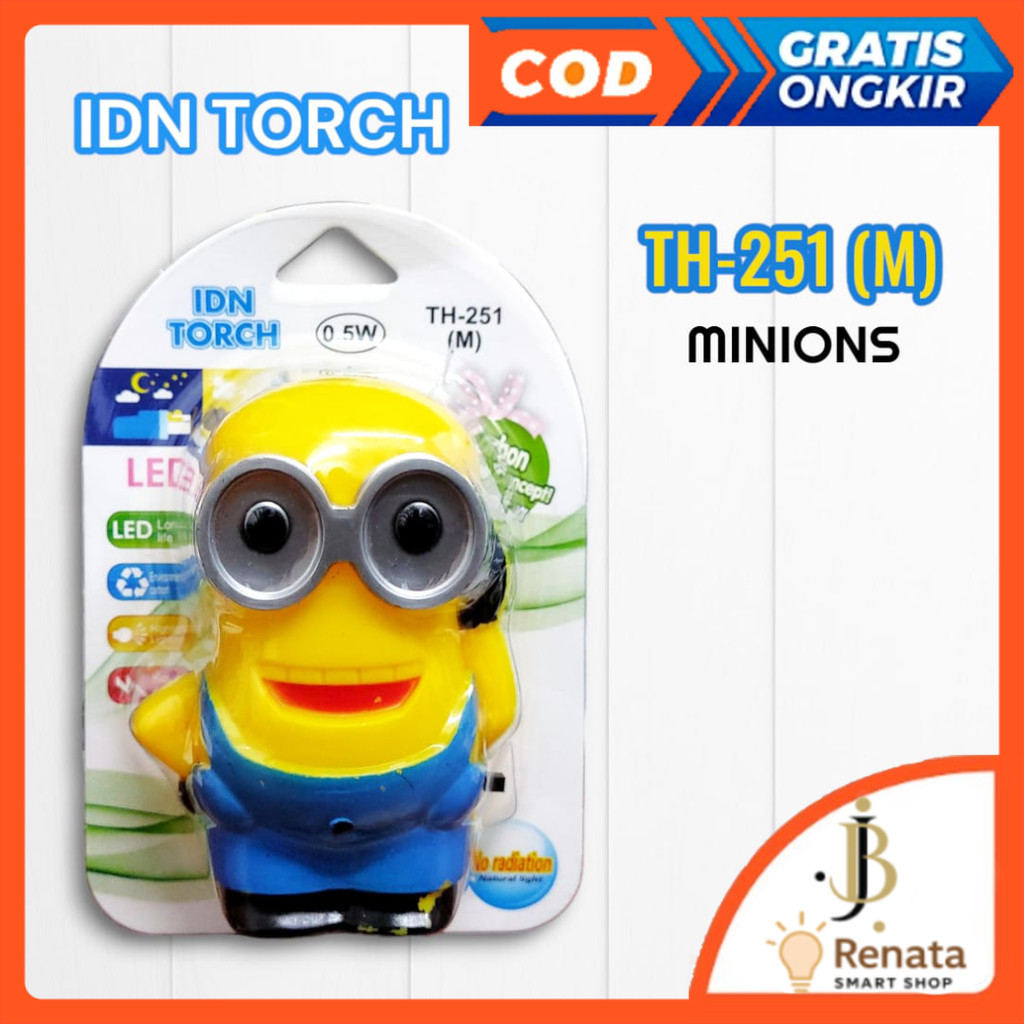 Jual IDN TORCH Lampu Tidur LED 0.5W TH-251 Karakter Animasi Lucu ...