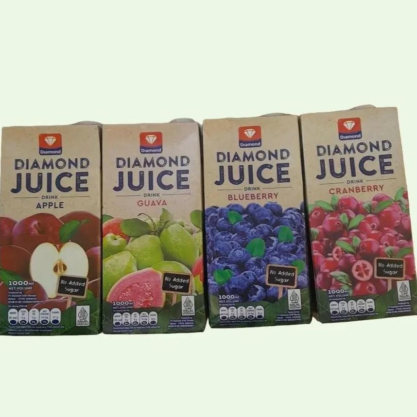 Jual Diamond Juice MInuman Jus Buah NO SUGAR ADDED Rasa APPLE / GUAVA ...