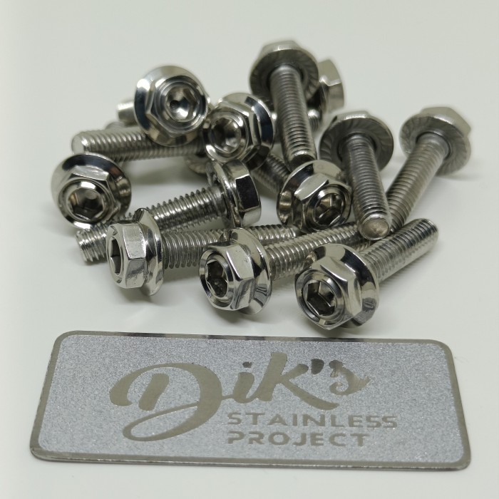 Jual Baut drat 10 panjang 2,5 cm M6x25 hexagonal / 2 kunci stainless | Shopee Indonesia