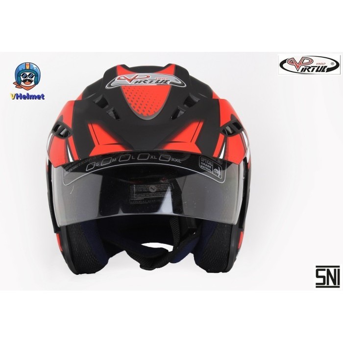 Jual Helm Motor Half Face Detector VIRTUE Original SNI | Shopee Indonesia