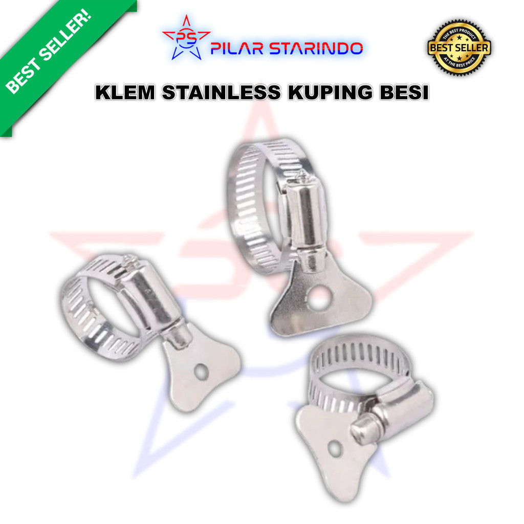 Jual Pilar Stainless klem selang kuping / klem selang BESI 1/2 5/8 3/4 ...