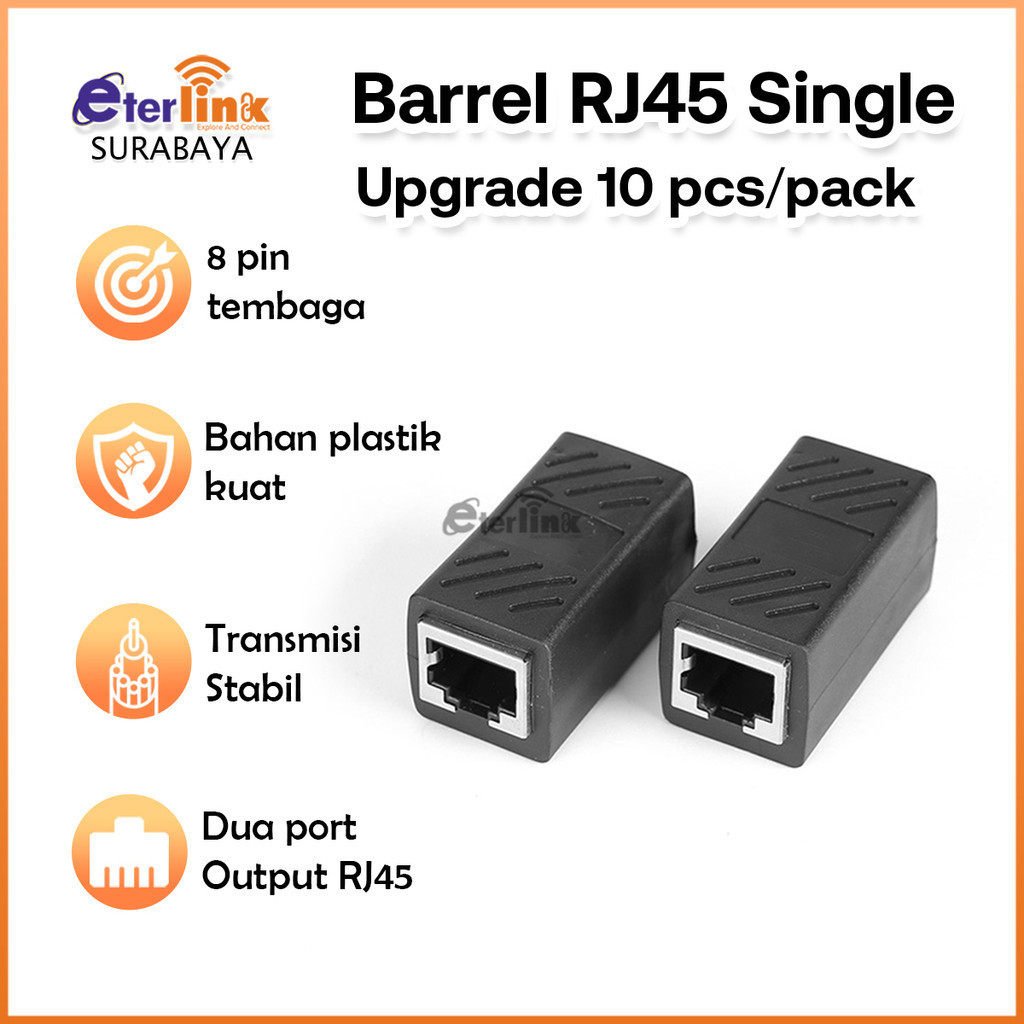 Jual [[ TERLARIS ]] Female to Female Sambungan RJ45 Hitam Konektor Baik ...
