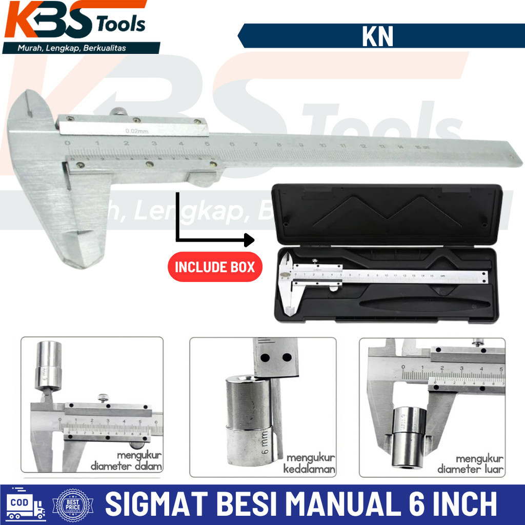 Jual Sigmat Besi Stainless Manual 6 Inch - Jangka Sorong Vernier Caliper 6" | Shopee Indonesia