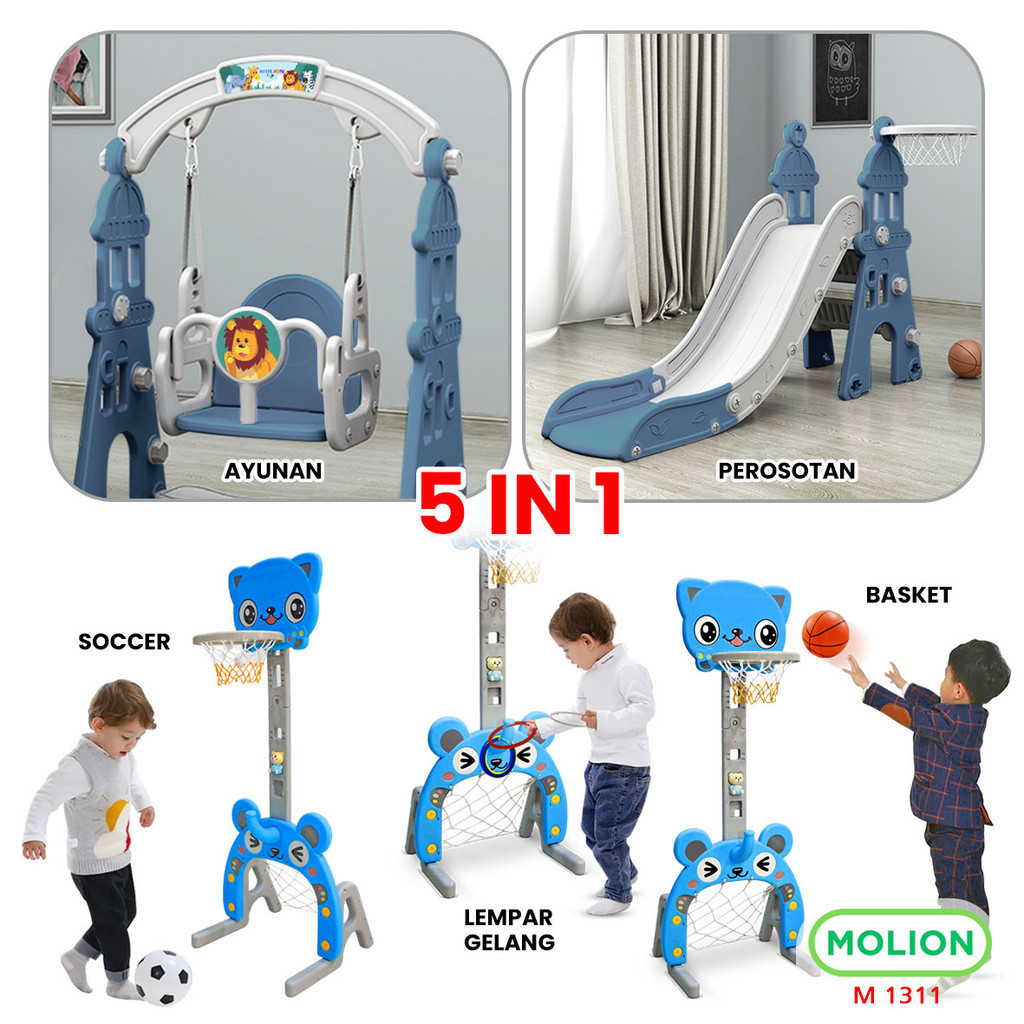 Jual SNI Prosotan Mainan 5in1 HDPE Ayunan Anak Seluncuran Perosotan ...