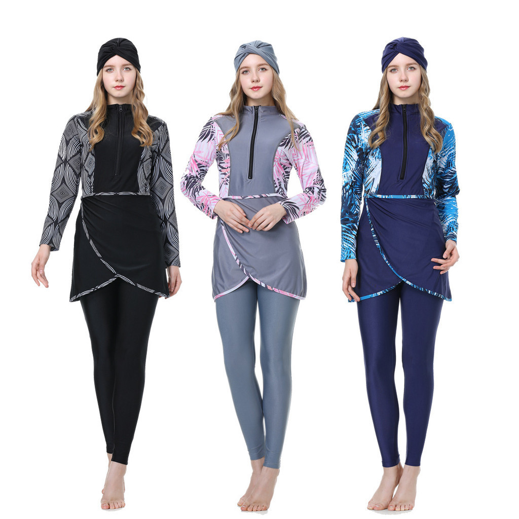 Jual Women Muslim Burkini Swimsuit Modest Swimwear Islamic Long Sleeve ...