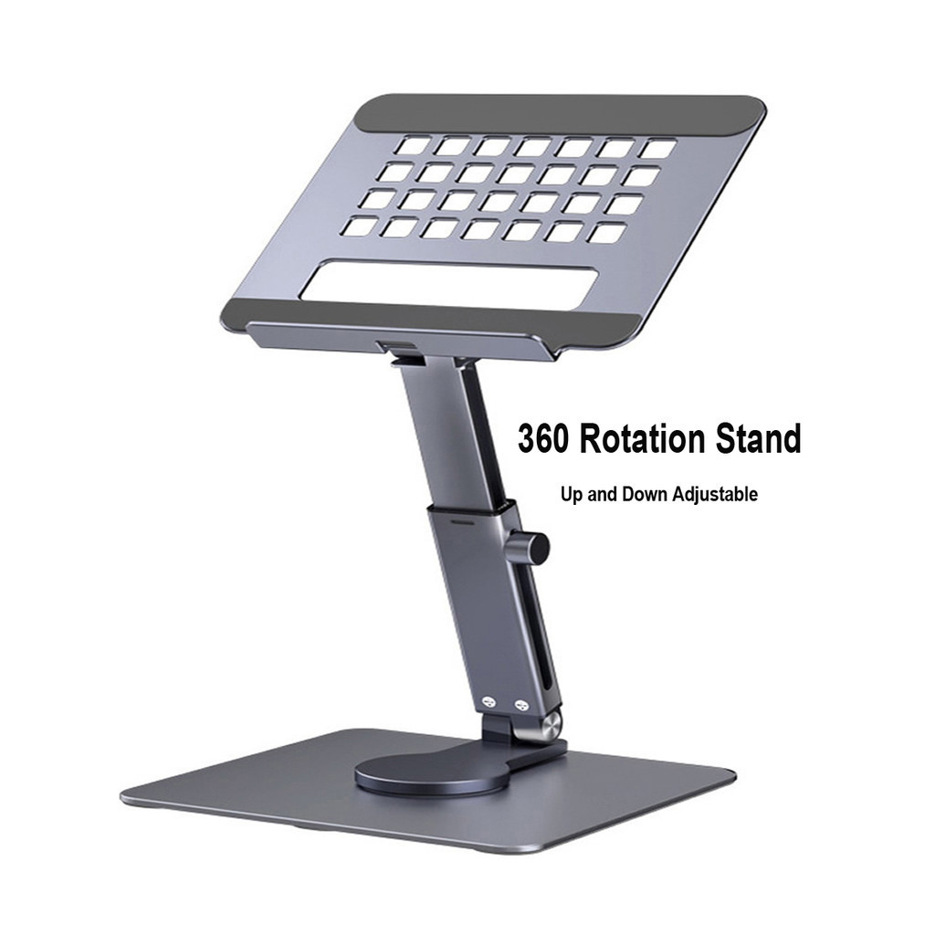 Jual Aluminum Tablet Stand Desk Riser 360° Rotation Multi-Angle Height ...