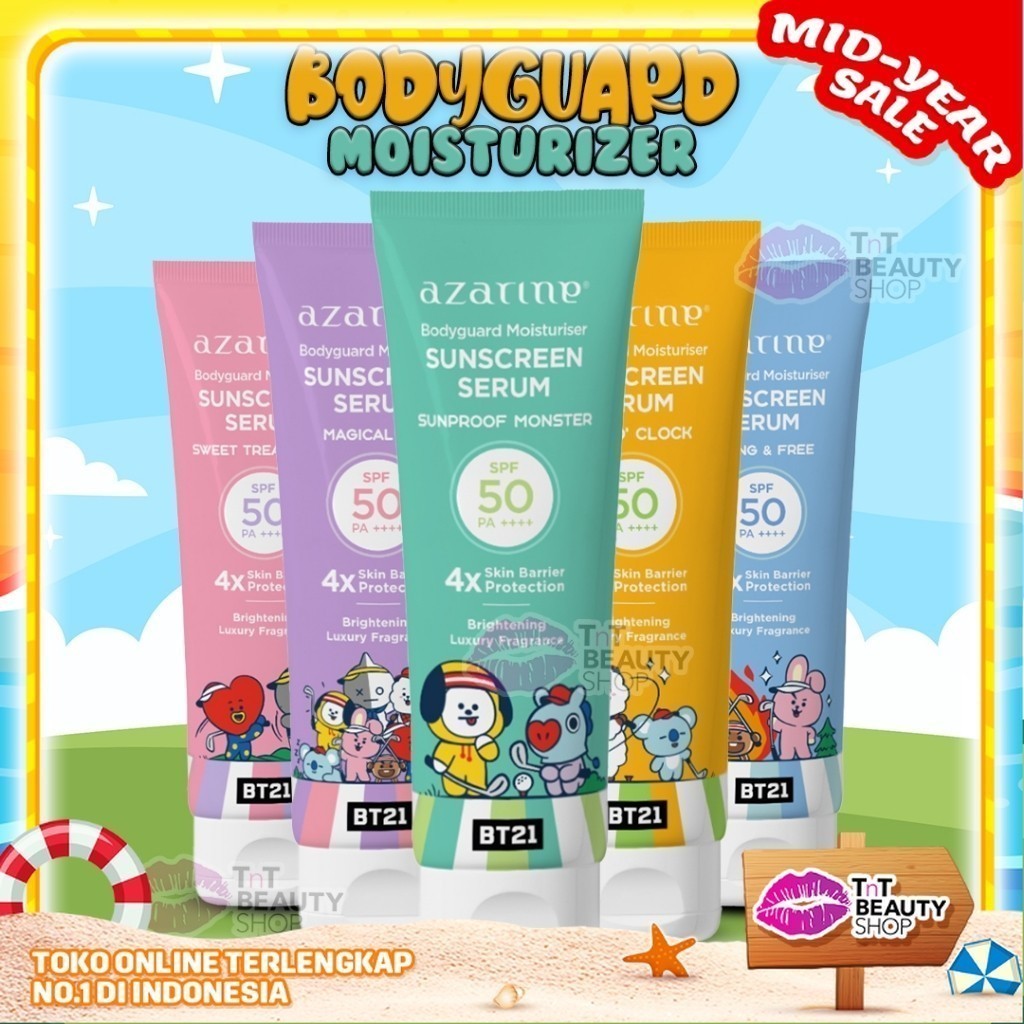 Jual Azarine x BT21 Body Guard Moisturizer Sunscreen Serum 100ml SPF 50 ...