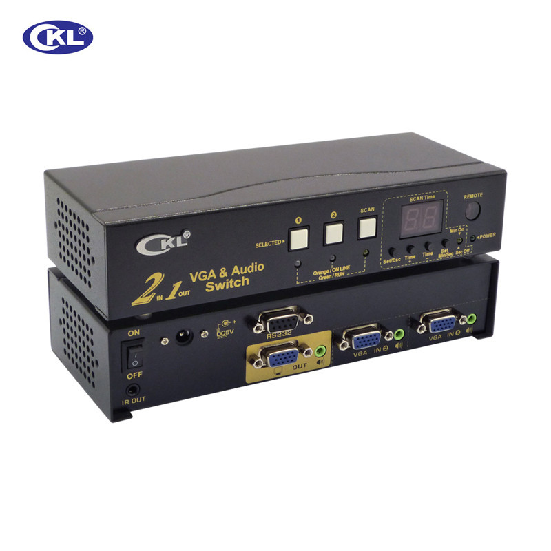 Jual CKL-21S High-end Auto VGA Audio Switch Box 2 in 1 out Switcher ...