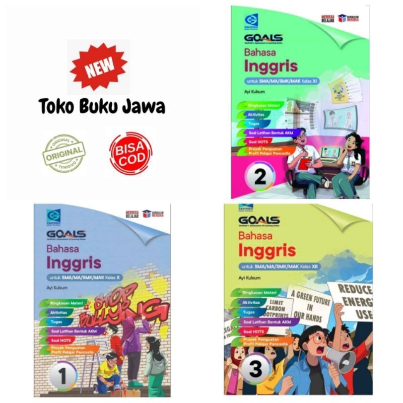 Jual ORI Buku SMA Goals Bahasa Inggris Kelas 10 11 12 X XI XII Grafindo Kurikulum Merdeka ...
