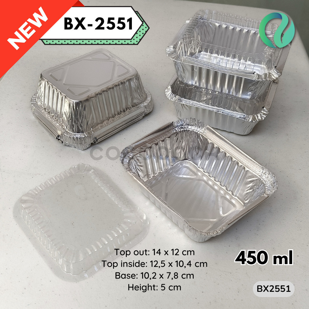 Jual NEW Aluminium Foil Cup Tray BX-2551 / P435 + Tutup Mika 10 PCS | Shopee Indonesia