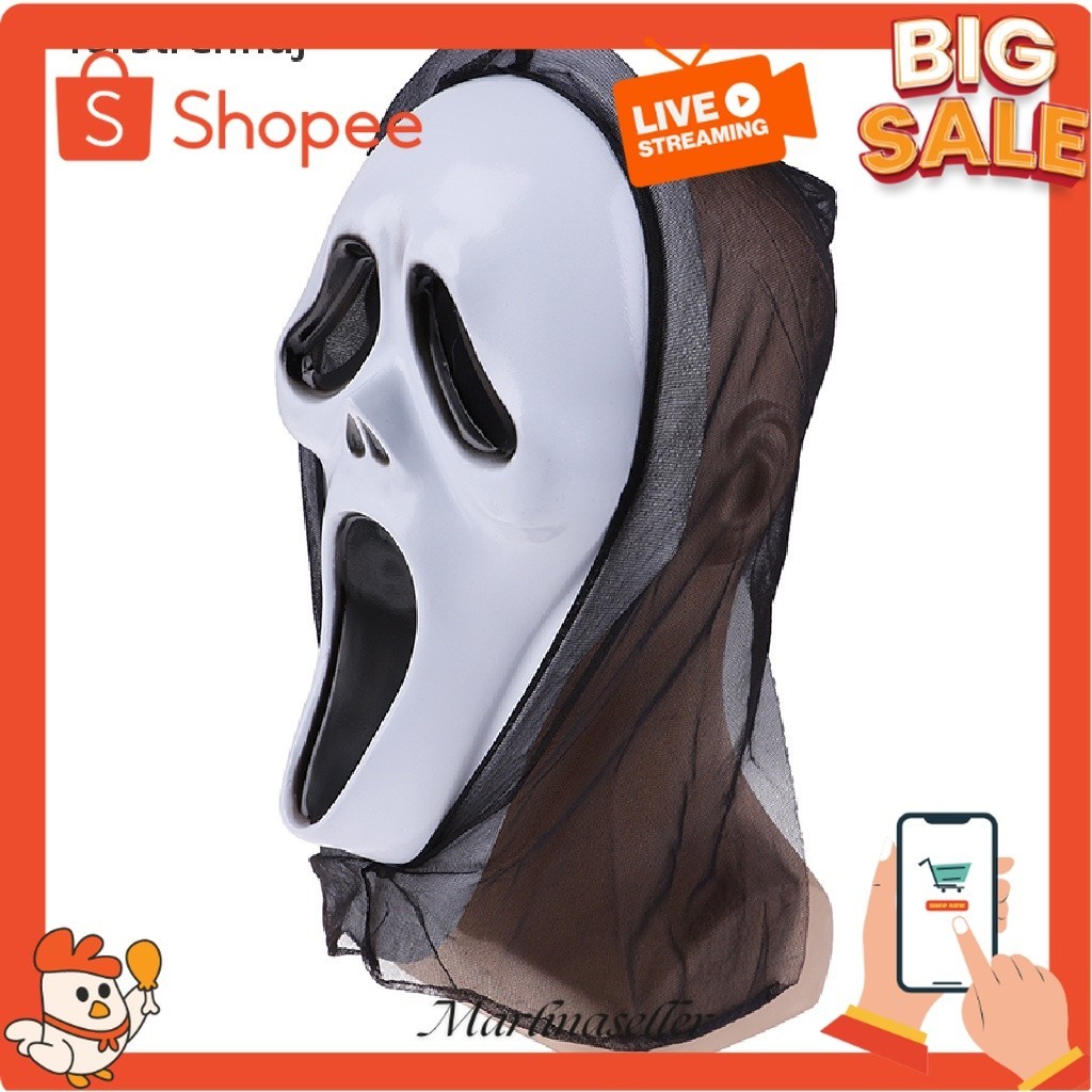 Jual Topeng Scream Ghost Topeng Wajah Gaun Berdarah Mewah Mengerikan ...