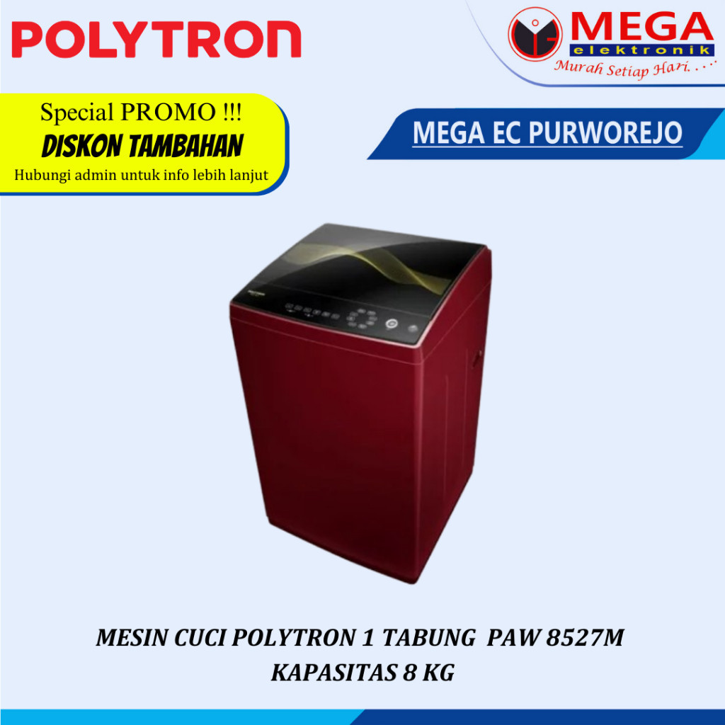 Jual MESIN CUCI POLYTRON 1 TABUNG PAW 8527M KAPASITAS 8 KG | Shopee ...